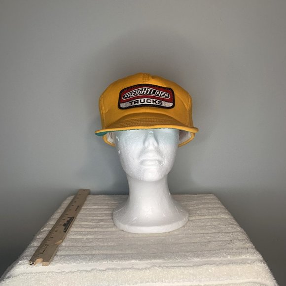 Accessories | Vintage Freightliner Snap Back Trucker Hat Gold | Poshmark